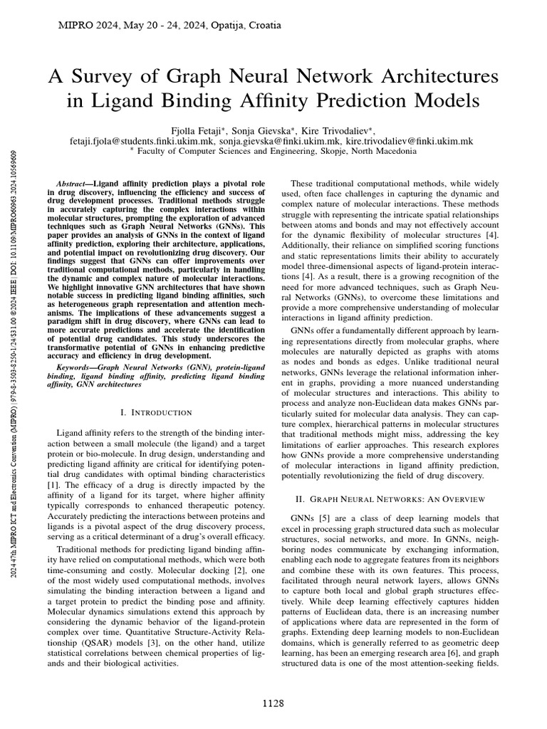 Review A Survey of Graph Neural Network Architectures in Ligand Binding ...