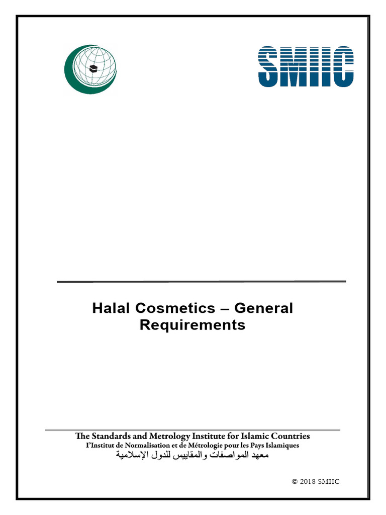 Oic Smiic 4 2018 Halal Cosmetics General Requirements | PDF