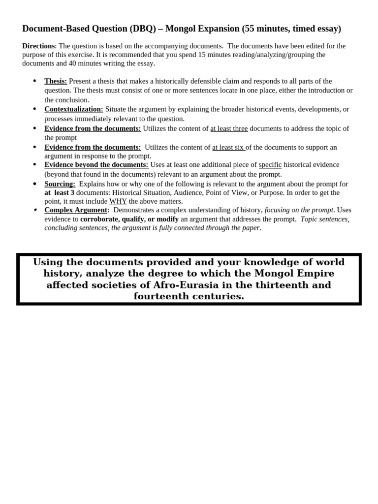 Mongol_DBQ | PDF