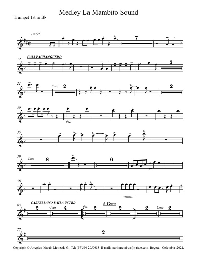 Medley La Mambito Sound - Trumpet 1st in BB | PDF