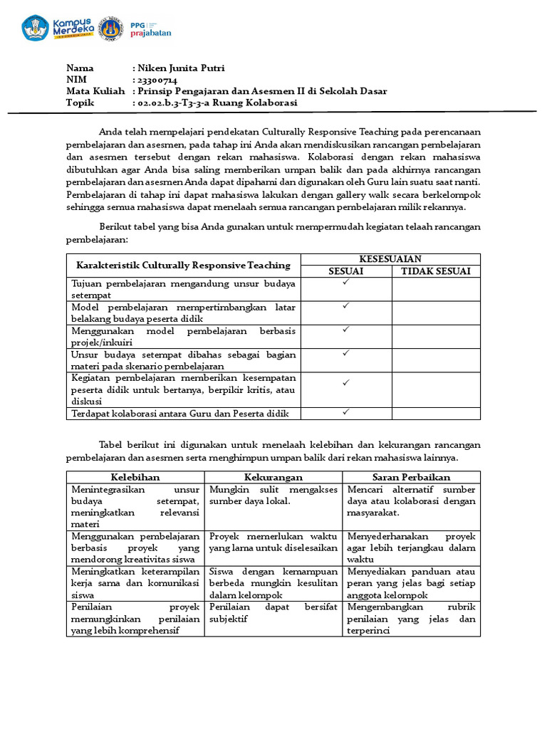 RK Ppa II t3 - Niken Junita Putri Nim 23300714 | PDF