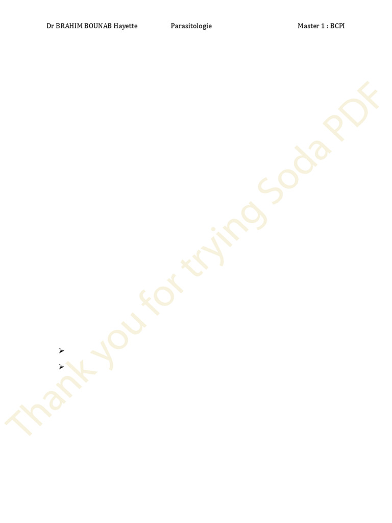 BRAHIM BOUNAB - Cours Parasitologie - Master 1 BCPI | PDF