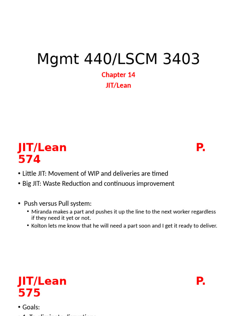 Chapter 14 JIT | PDF
