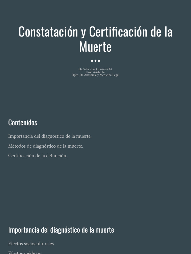 Clase Constataci N y Certificaci N de La Muerte | PDF | Neumonía | Medicina