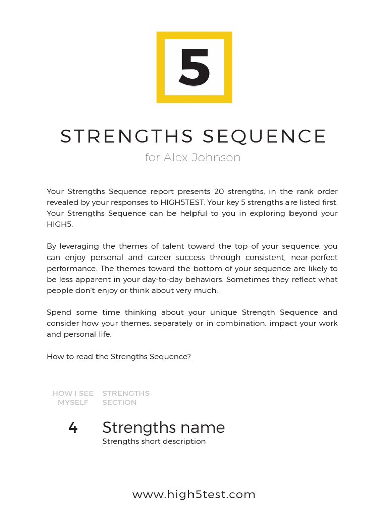 HIGH5 Strengths Sequence Sample | PDF