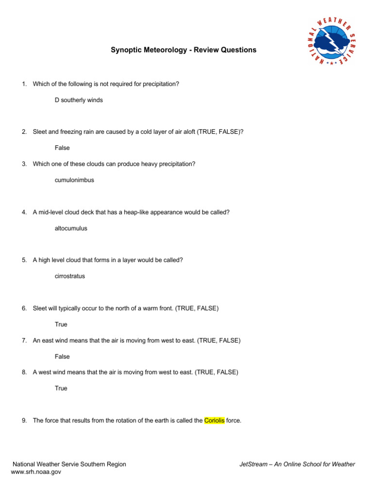 Synoptic - Quiz 2 | PDF