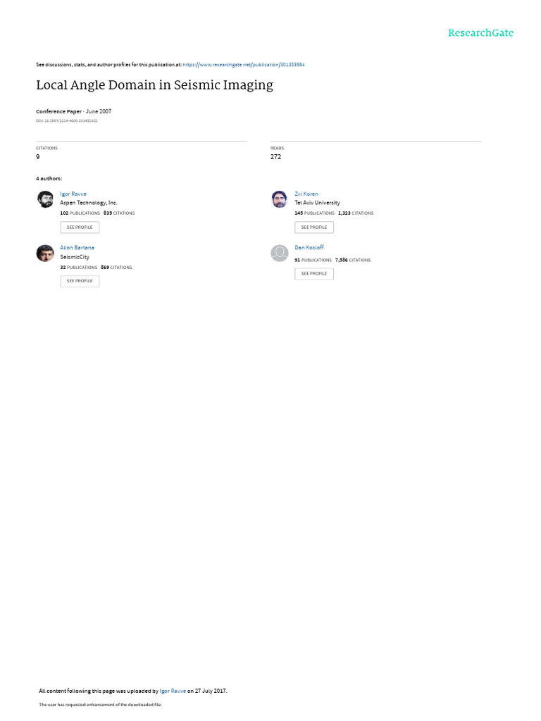 Local Angle Domain Migration | PDF