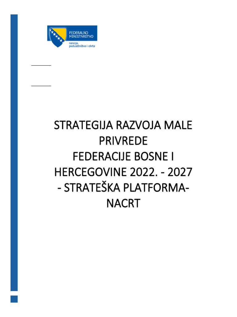 Strategija Razvoja Male Privrede FBiH 2022 2027 Strateska Platforma ...