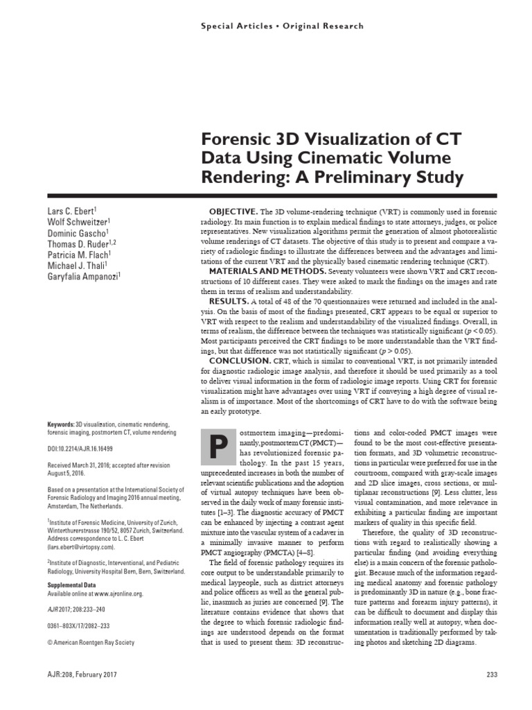 Ebert Et Al 2016 Forensic 3d Visualization of CT Data Using Cinematic ...