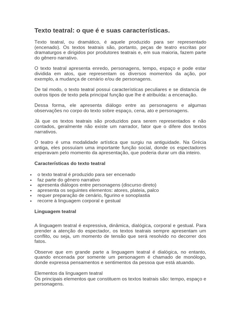 Texto Teatral | PDF