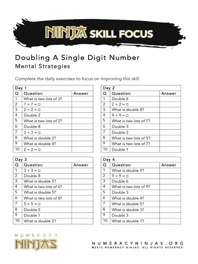MS5 Doubling A Single Digit Number 1qzkgp6 | PDF