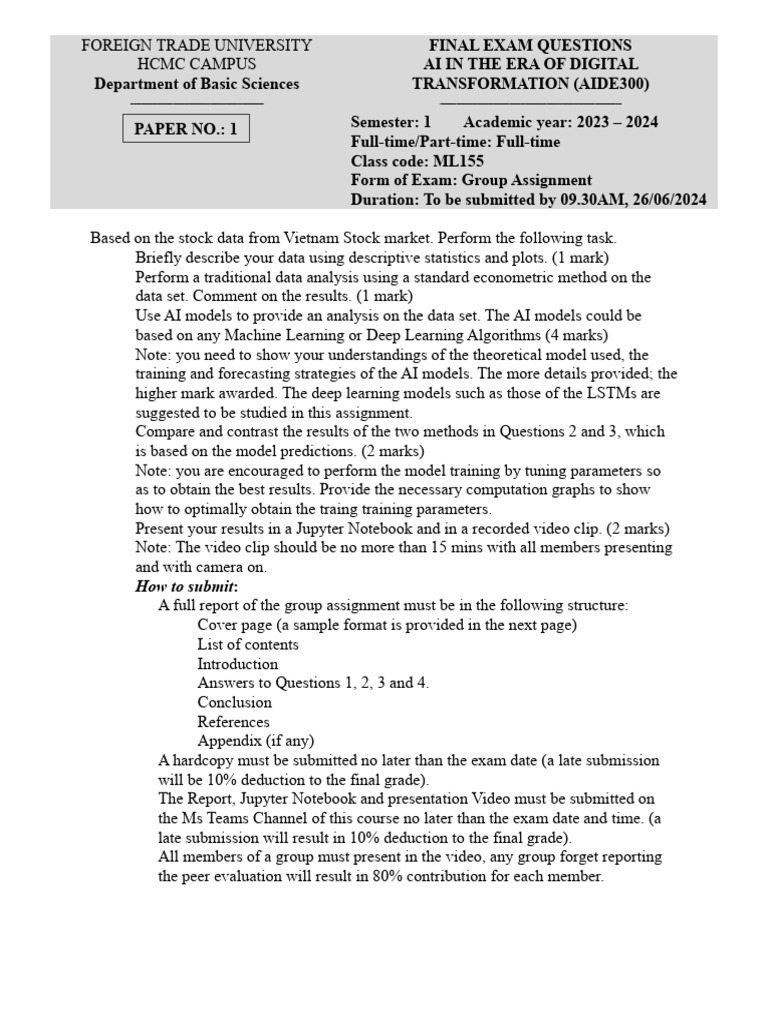 Final Exam 202406 - Upload | PDF