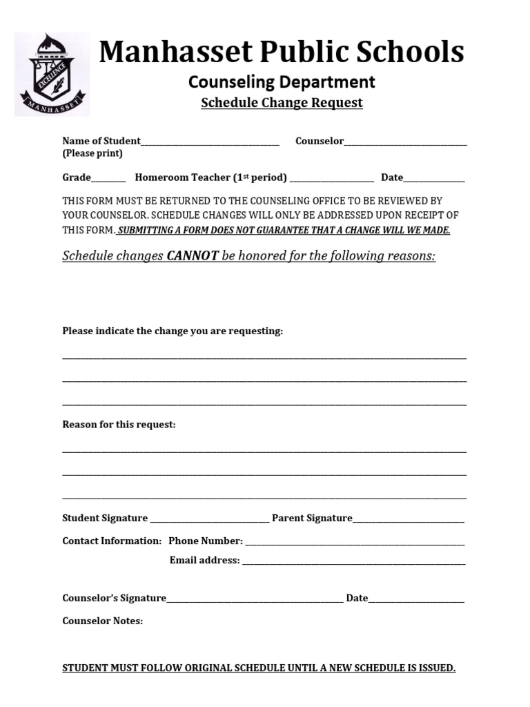 24.25 Schedule Request Form | PDF