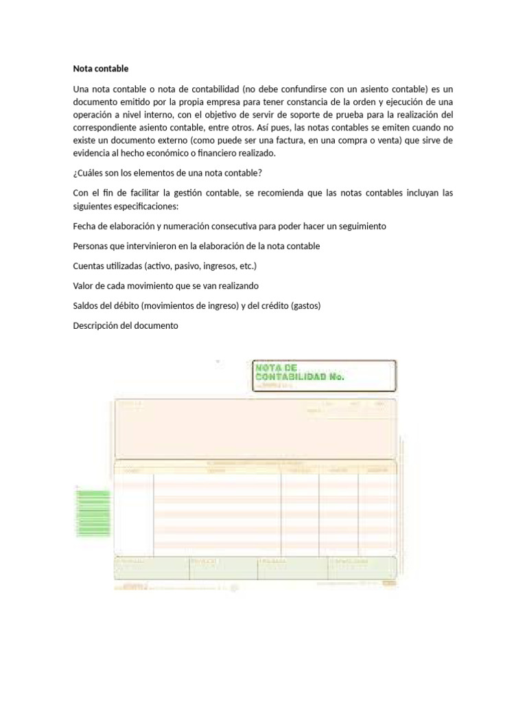 Nota Contable | PDF