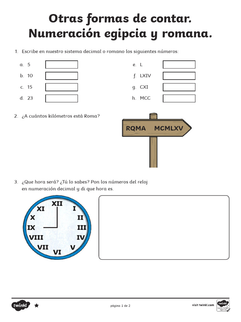 Ficha de Actividad - Ejercicios Con Numeros Romanos | PDF