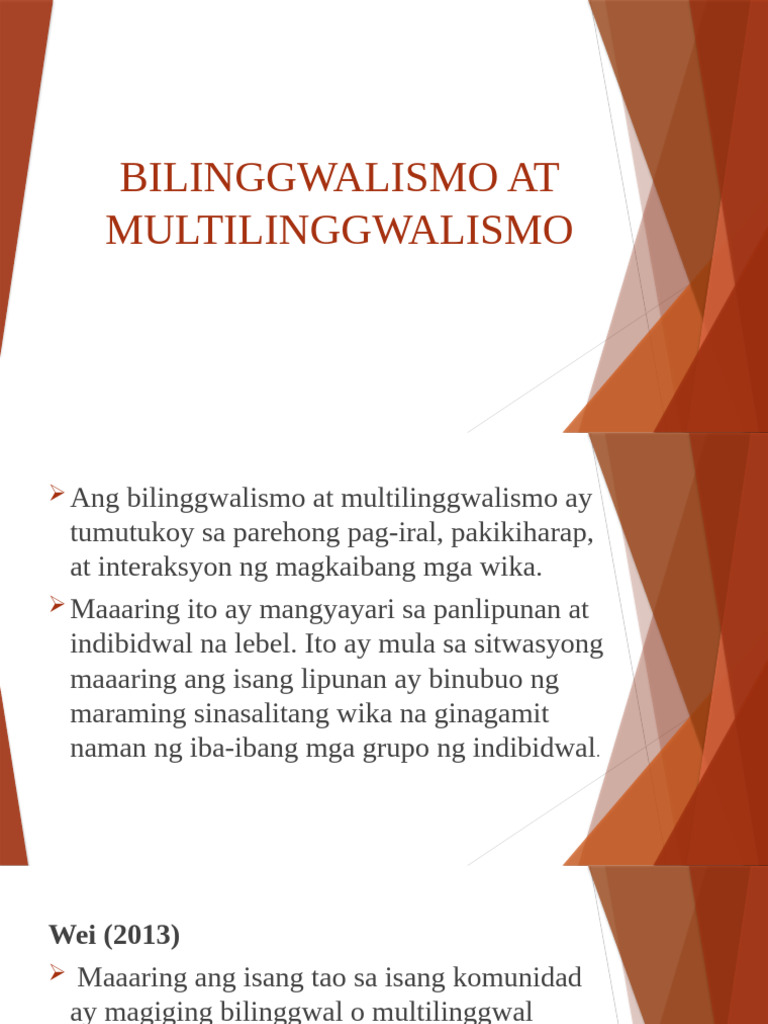 Bilinggwalismo at Multilinggwalismo | PDF