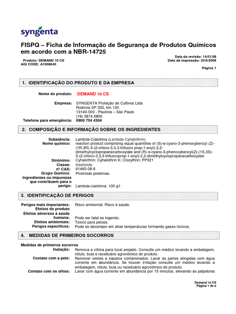 Fispq Demand 10 SC | PDF