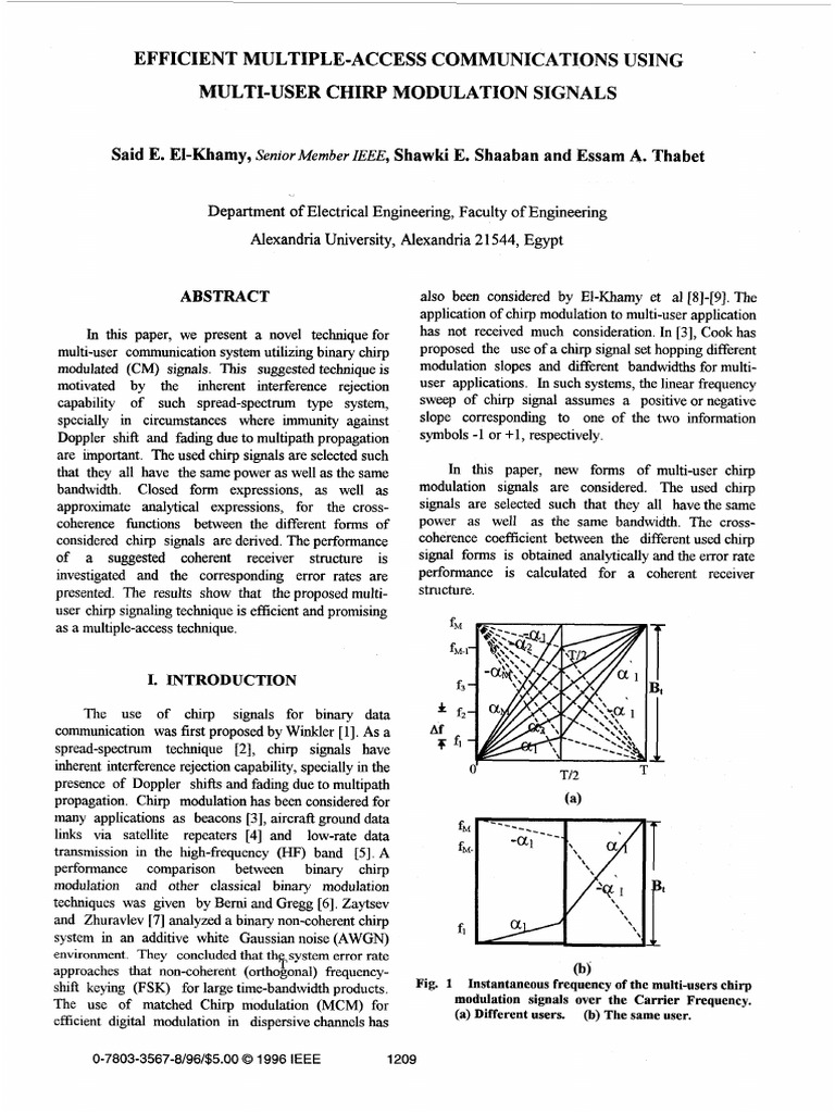 Efficient Multiple-Access Communications Using Multi-User Chirp ...