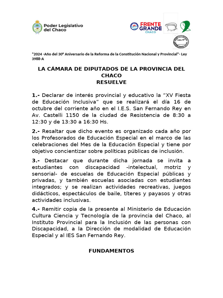PR Fiesta Educ - Inclusiva | PDF
