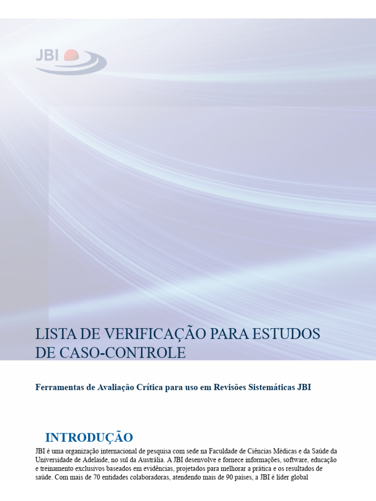 Checklist For Case Control Studies | PDF