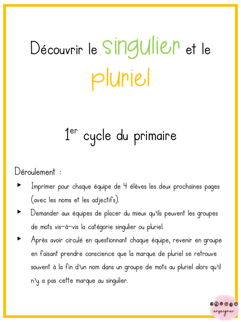 Singulier Ou Pluriel | PDF