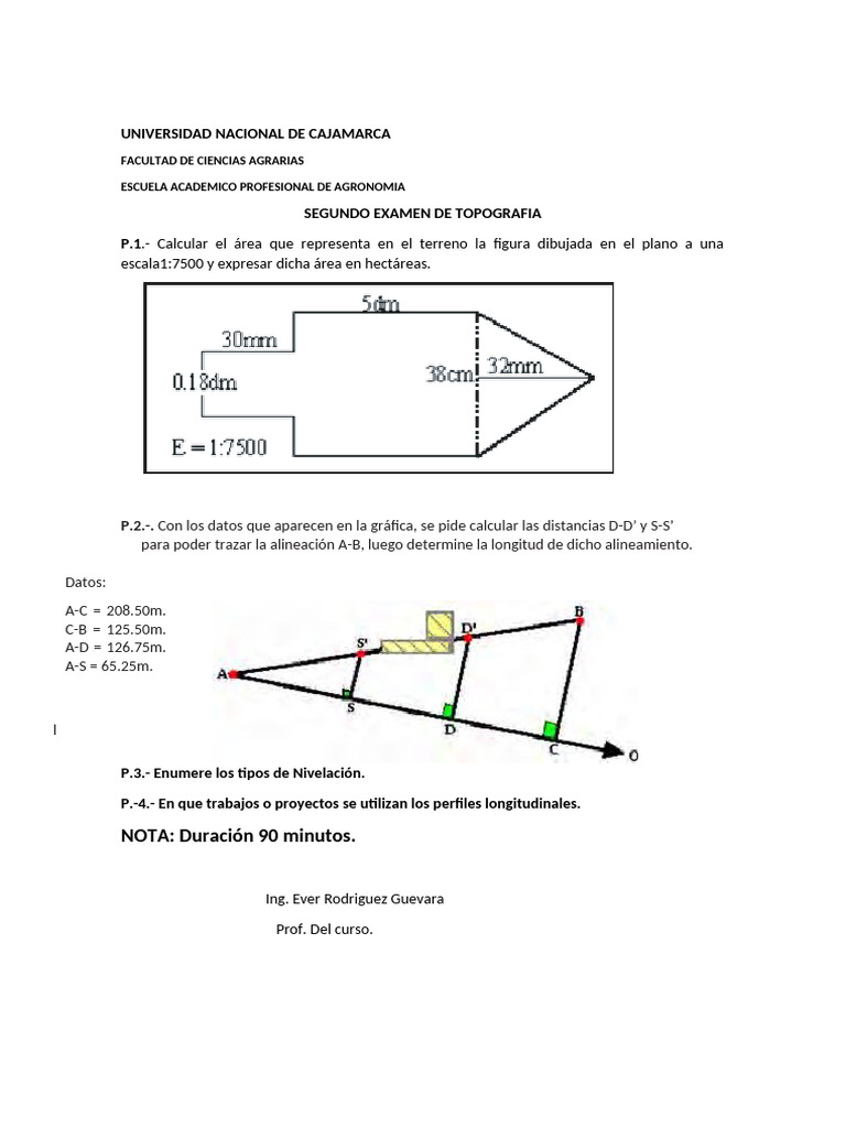Segundo Examen de Topografia | PDF