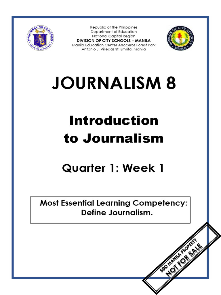JOURNALISM 8 - Q1 - W1 - Mod1 | PDF