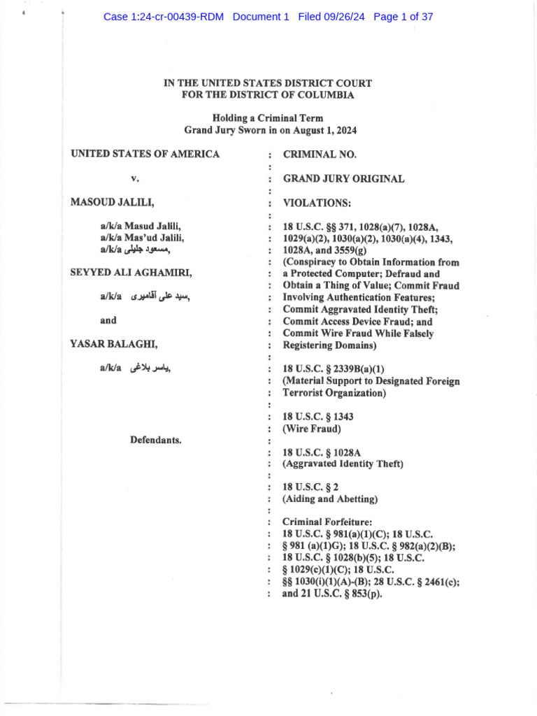 Plot Against Trump Campaign: Hackers With Iran Ties Indicted | PDF | Law | Technology & Engineering