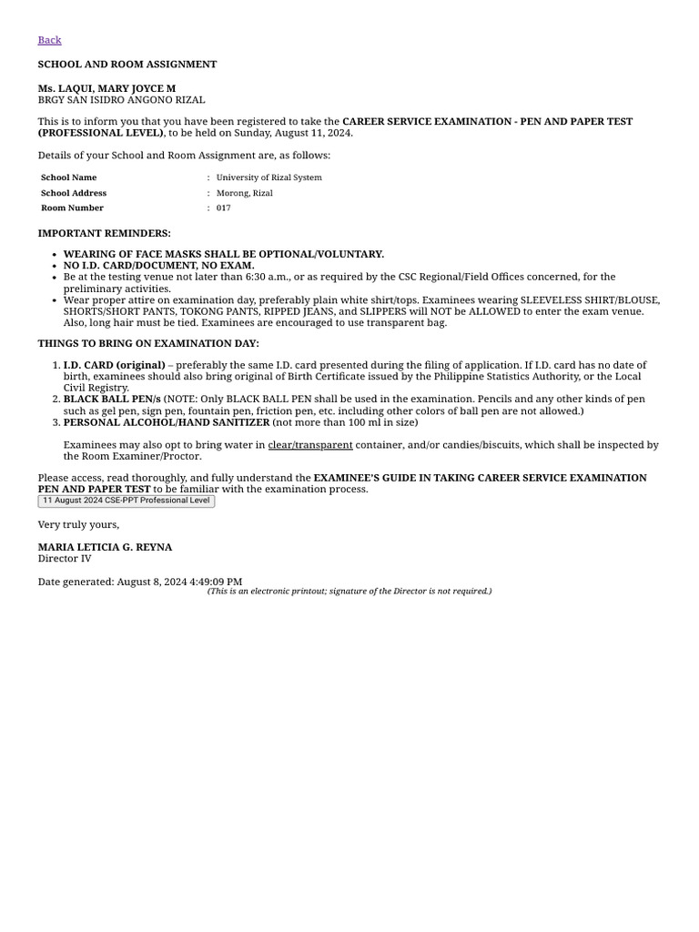 Notice of School Assignment | PDF