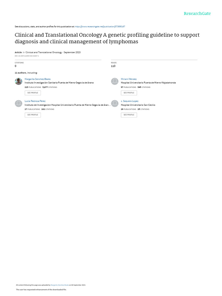 A Genetic Profiling Guideline To Support Diagnosis and Clinical ...