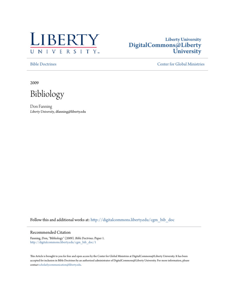 Bibliology: Digitalcommons@Liberty University | PDF