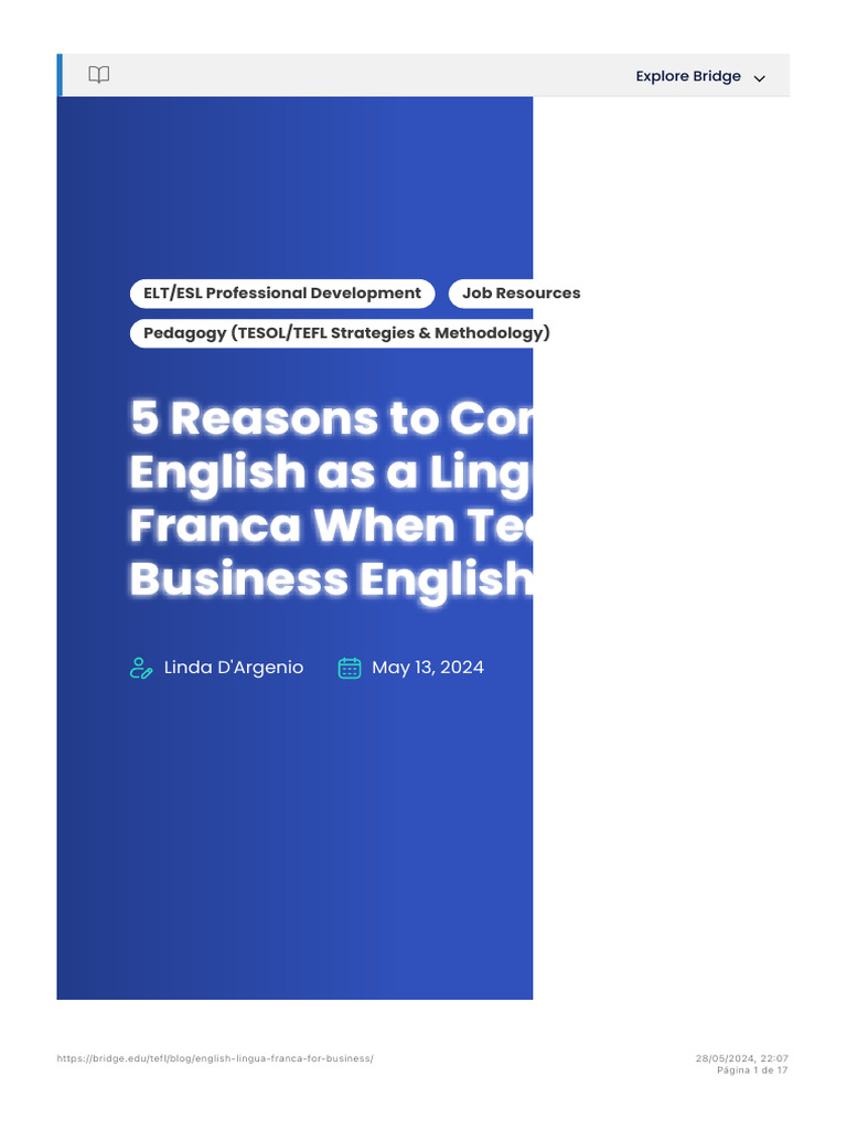 5 Reasons To Consider English As A Lingua Franca When Teaching Business ...