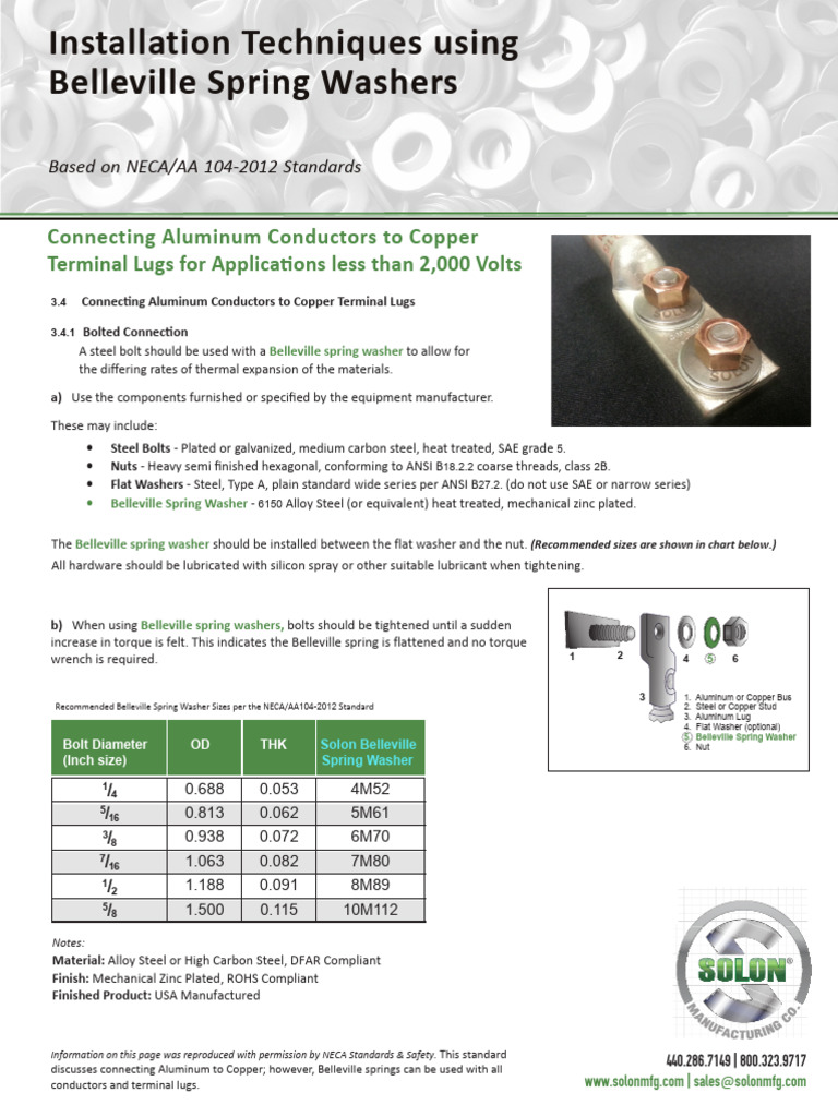 Installation Techniques Using Belleville Springs - NECA | PDF