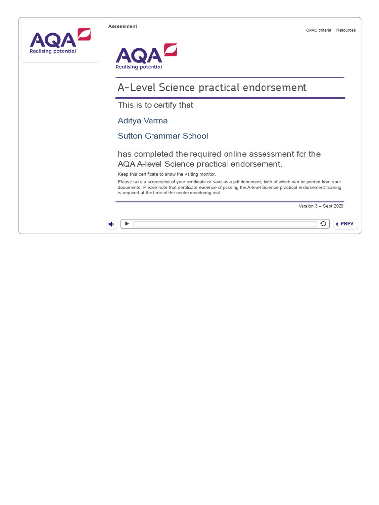 A-Level Science Practical Endorsement - Assessment | PDF