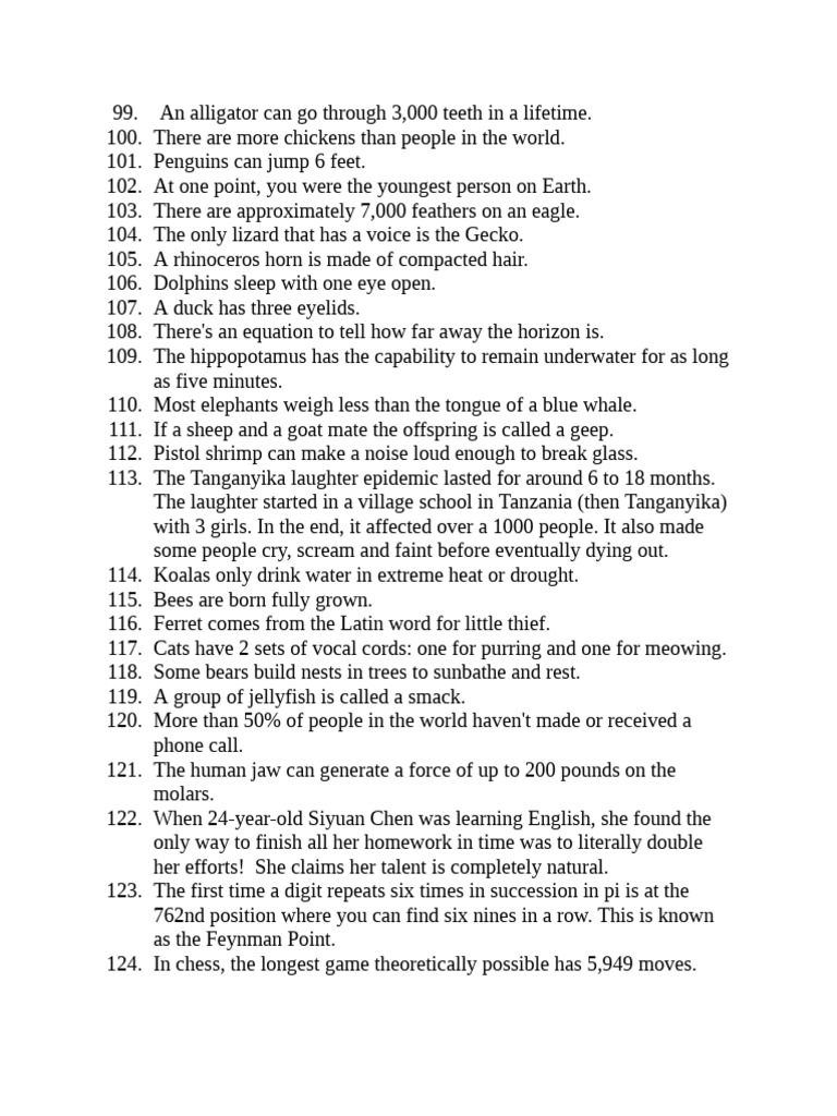 Interesting Facts 7 | PDF