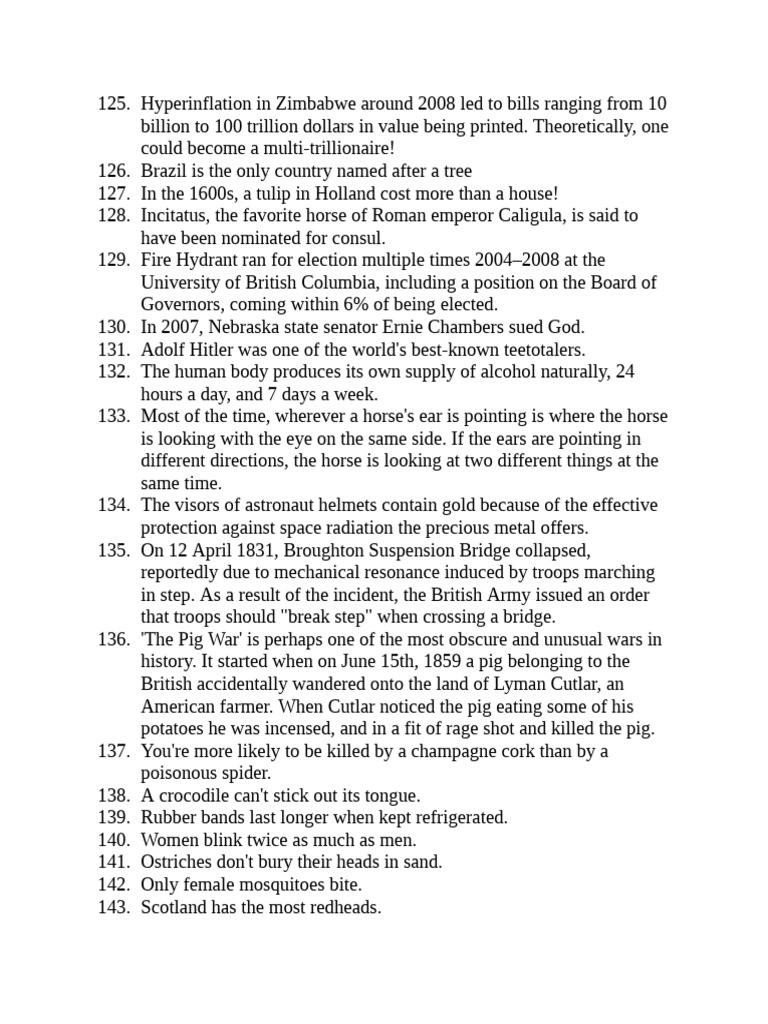 Interesting Facts 8 | PDF