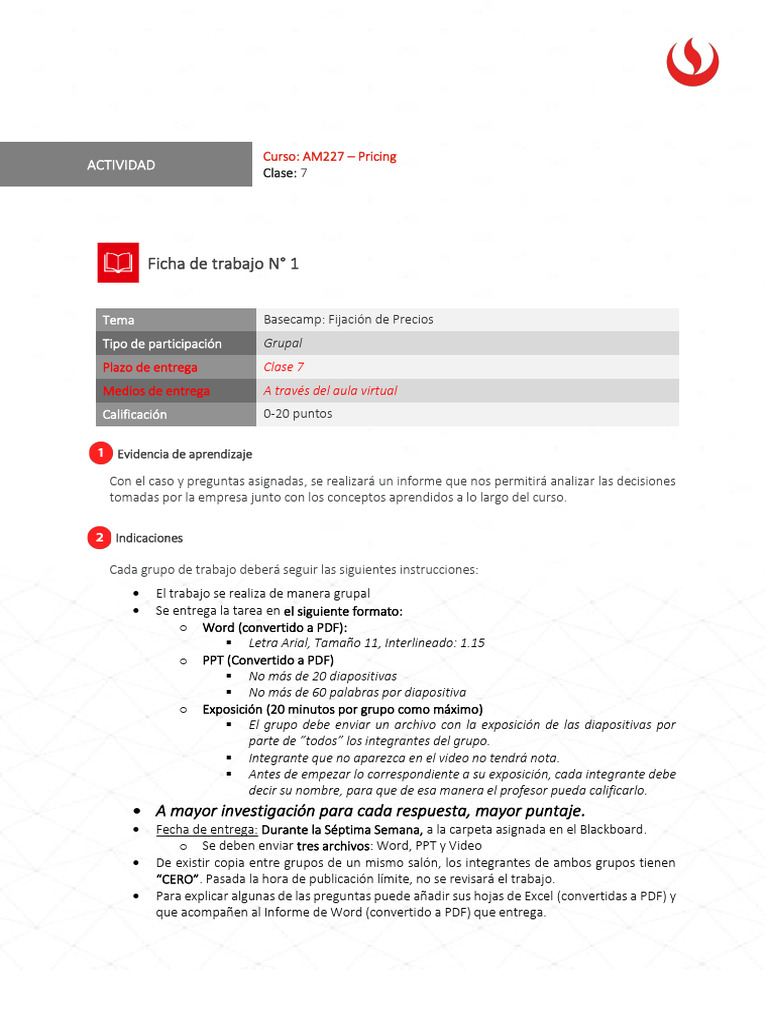 Ficha de Trabajo #1 - Caso Basecamp | PDF