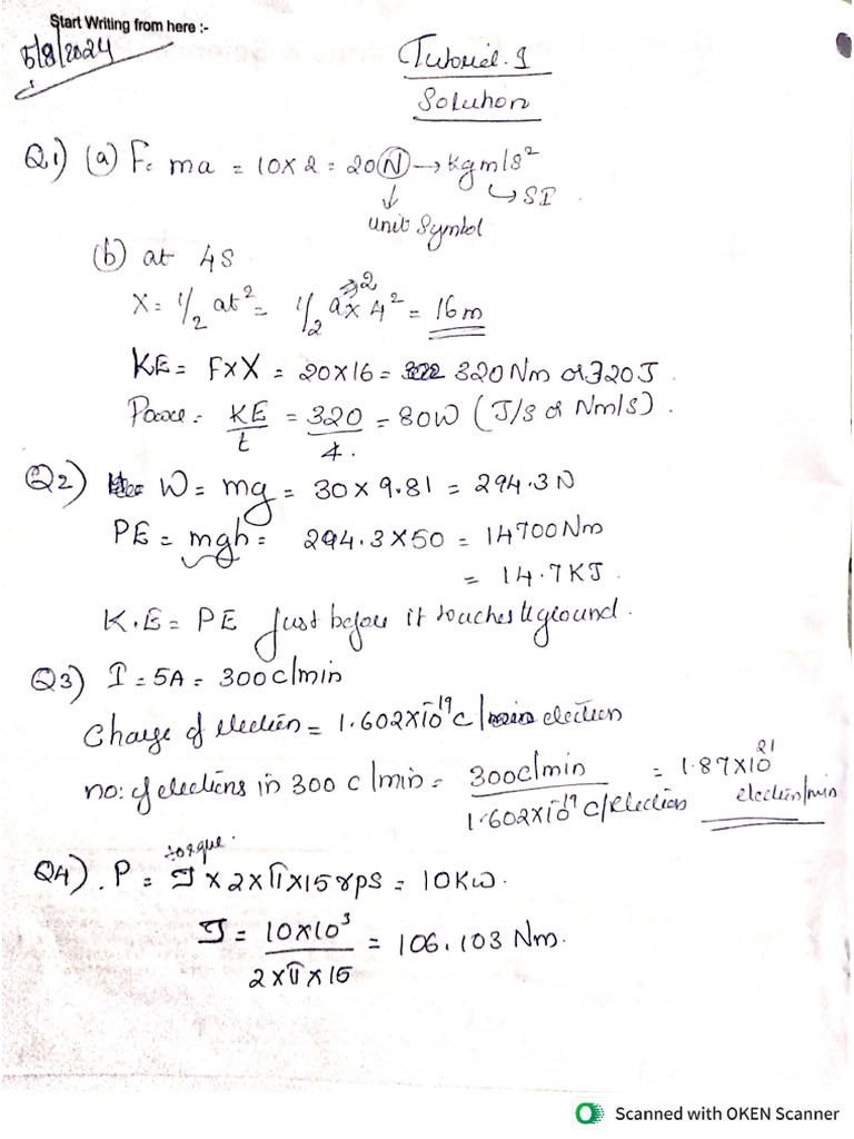 Tutorial 1 Detailed Solution | PDF