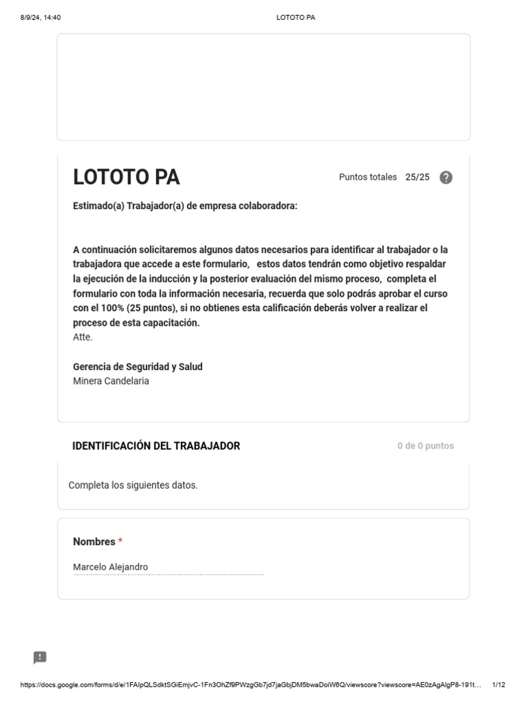 Prueba Lototo Pa | PDF