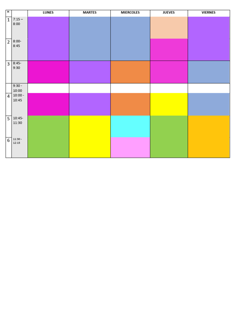 Horario Modalfa Semanal | PDF | Ciencias sociales | Estudios de idiomas ...