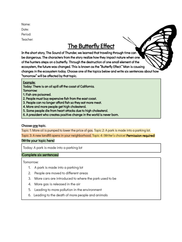 The Butterfly Effect A Sound of Thunder Extension PDF | PDF