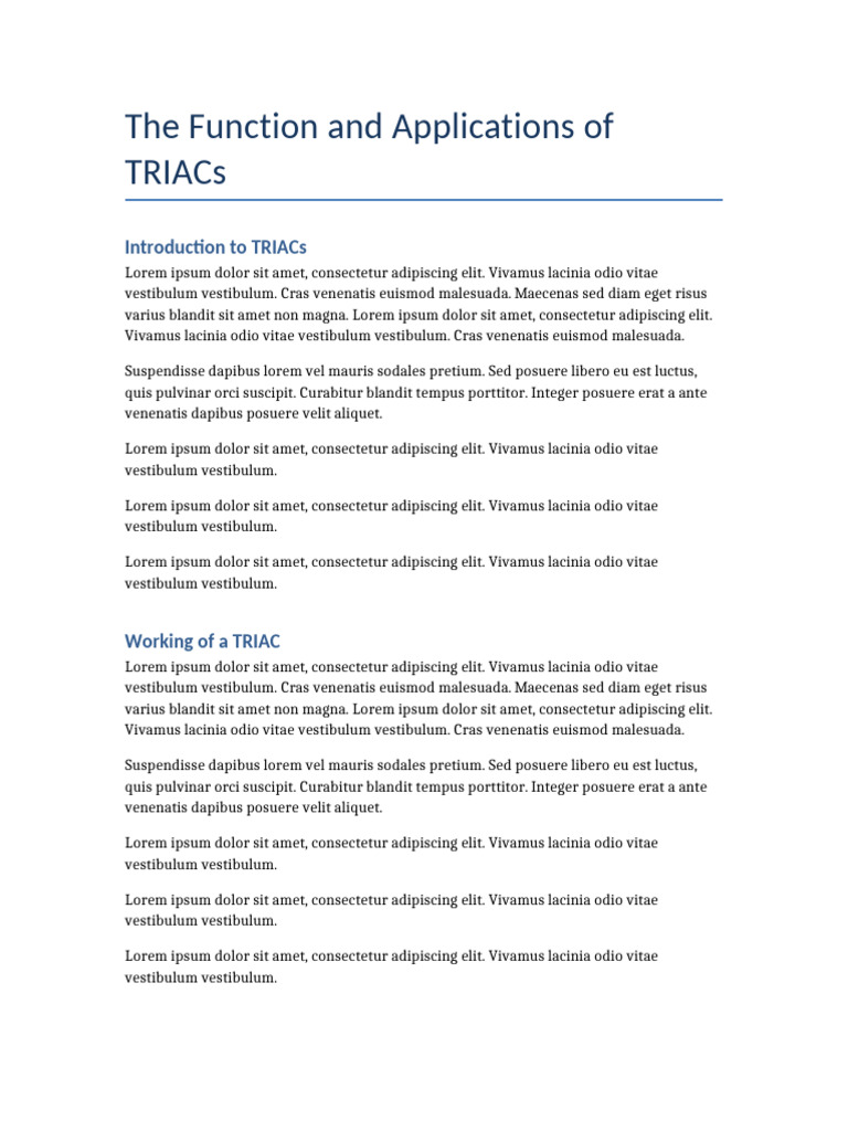 The Function and Applications of TRIACs | PDF