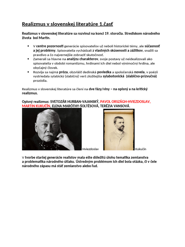 Realizmus 1 A 2 | PDF