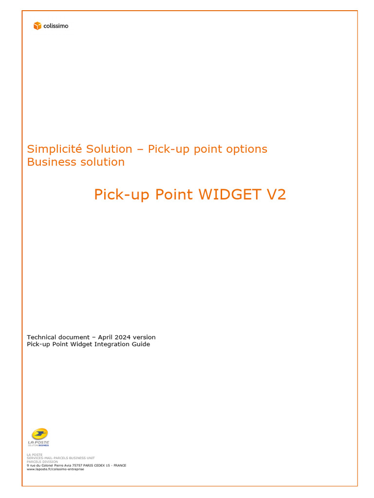 DT Choix Point Retrait Widget 2024 EN | PDF