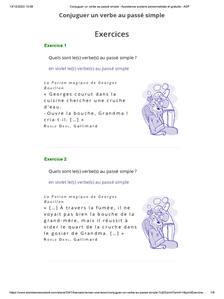 Conjuguer Un Verbe Au Passé Simple - Assistance Scolaire Personnalisée ...
