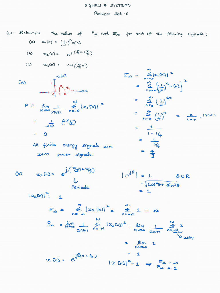 Signals and Systems Problem Set 6 | PDF