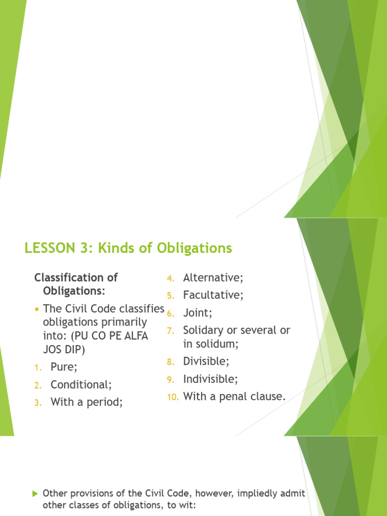 Module 3 Different Kinds Of Obligations Pdf