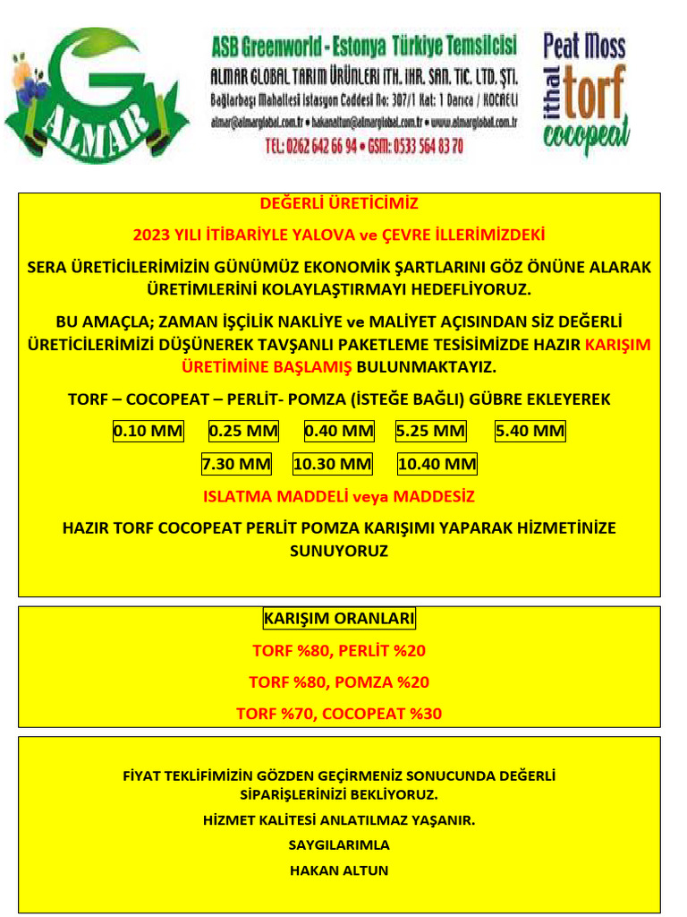 Hazir Karisim Urunleri | PDF