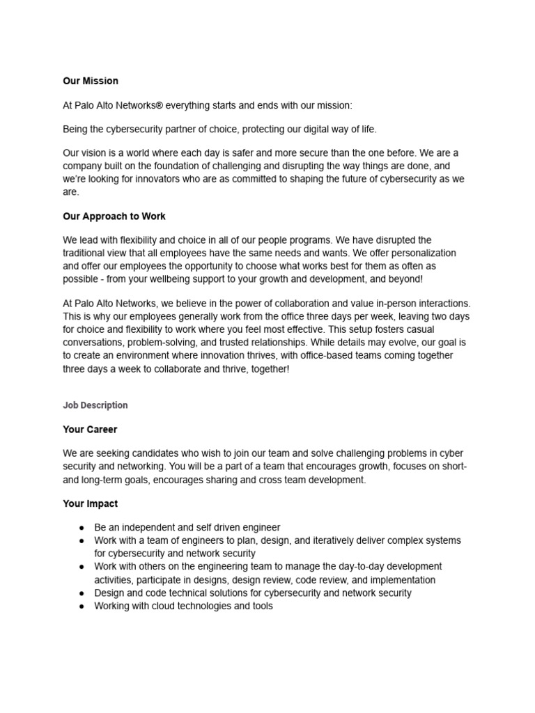 JD - Software Engineer | PDF