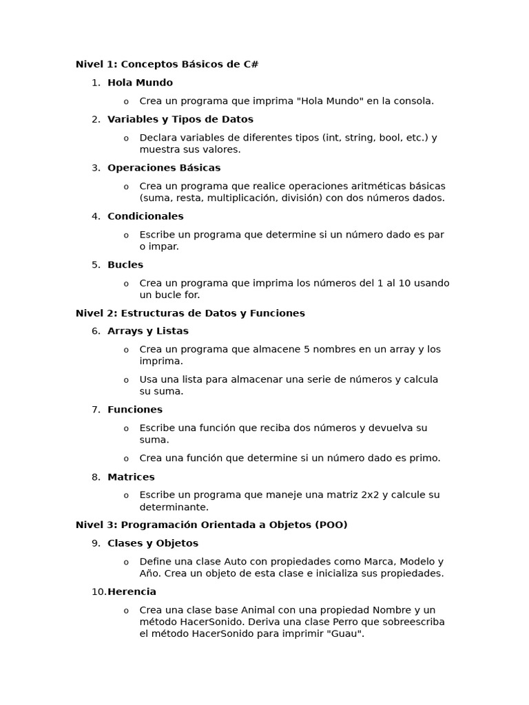 Ejercicios Programacion | PDF